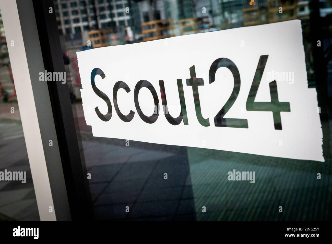 Berlin, Deutschland. 03rd Feb, 2022. A logo of the company Scout24 is ...