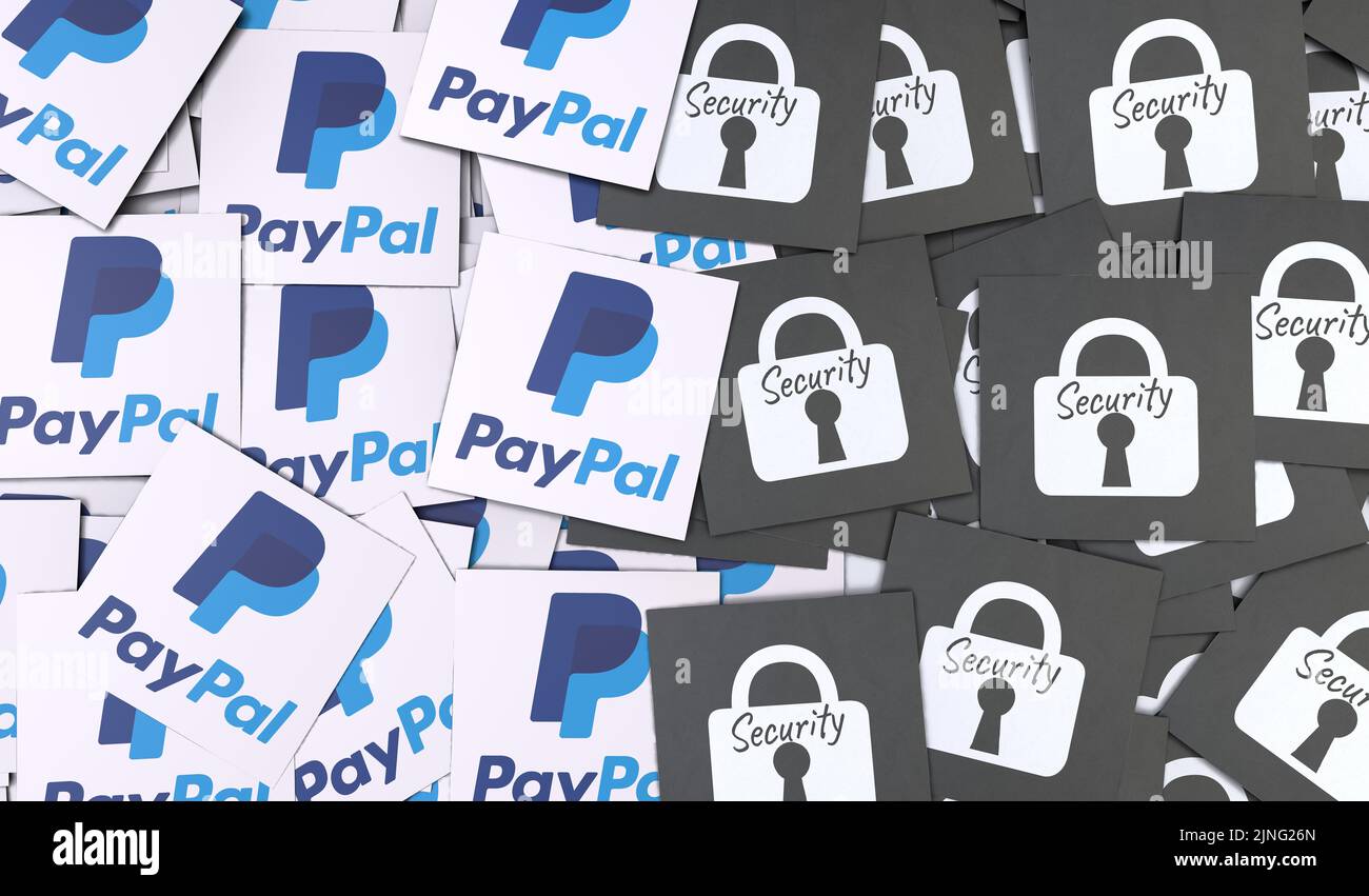 paypal and Security, Social Media Background Stock Photo - Alamy