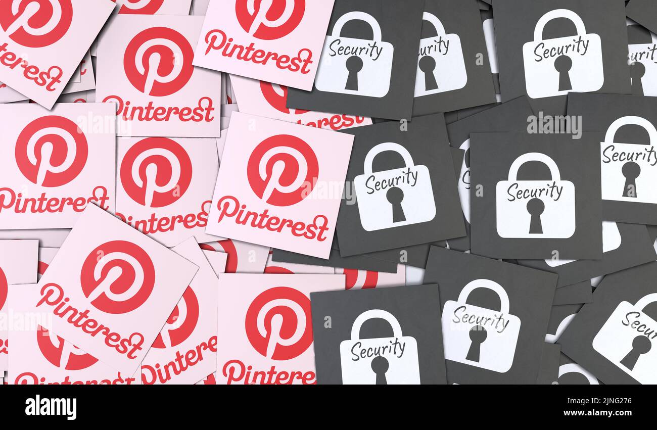 Pinterest and Security, Social Media Background Stock Photo - Alamy