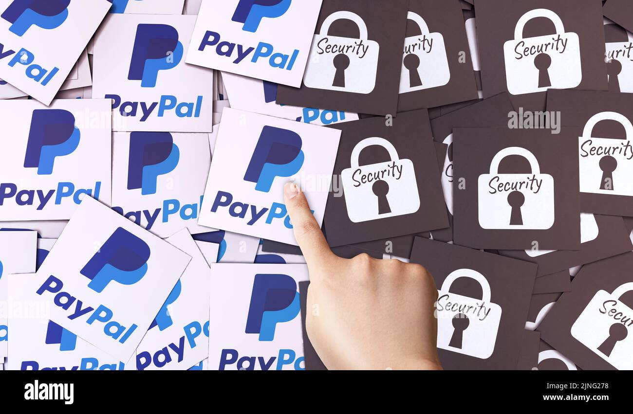 Paypal and Security, Social Media Background Stock Photo - Alamy