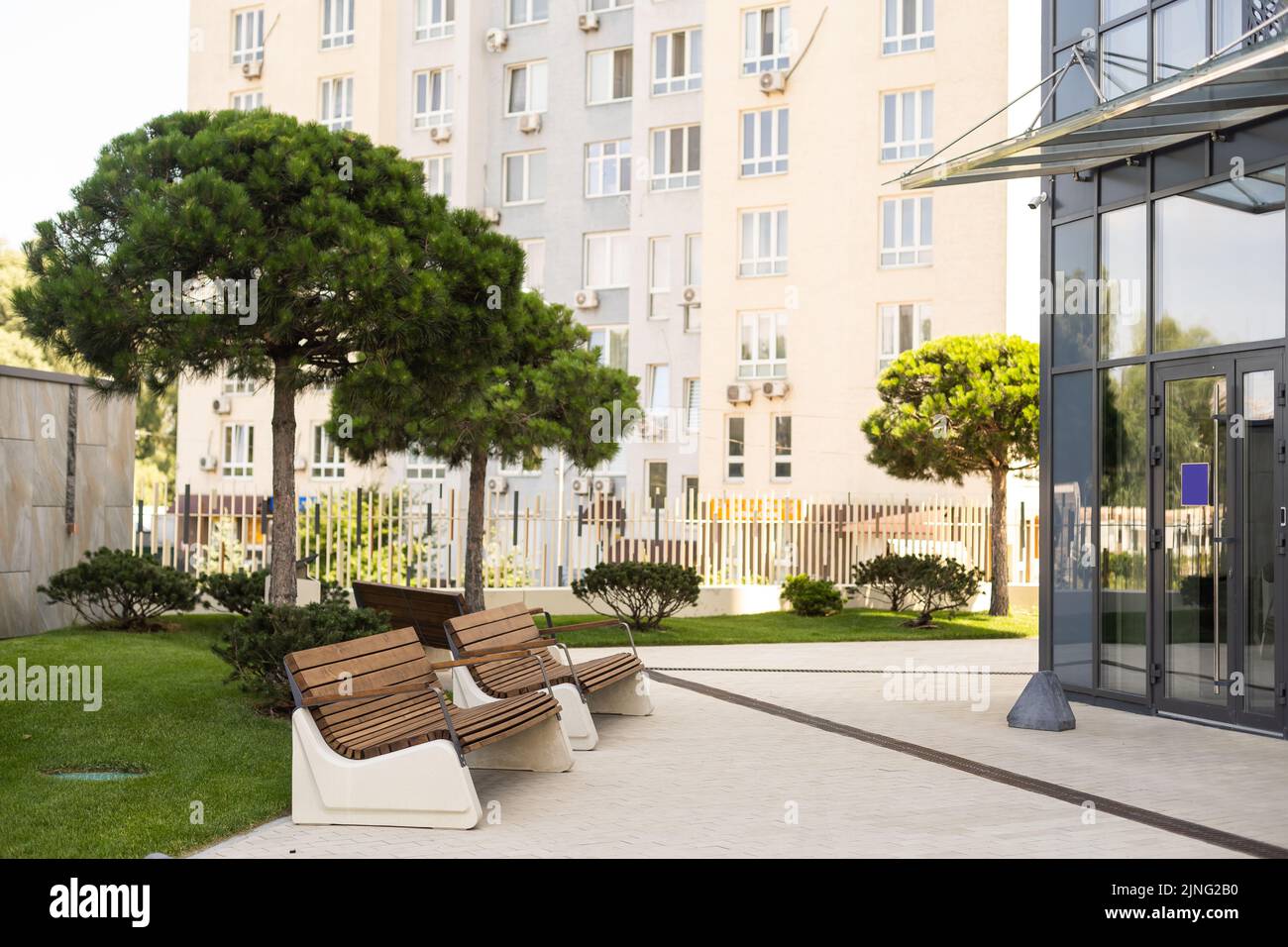 A bench over beautiful outdoor landscape Stock Photo - Alamy