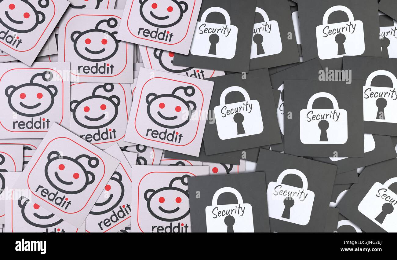 Reddit and Security, Social Media Background Stock Photo - Alamy