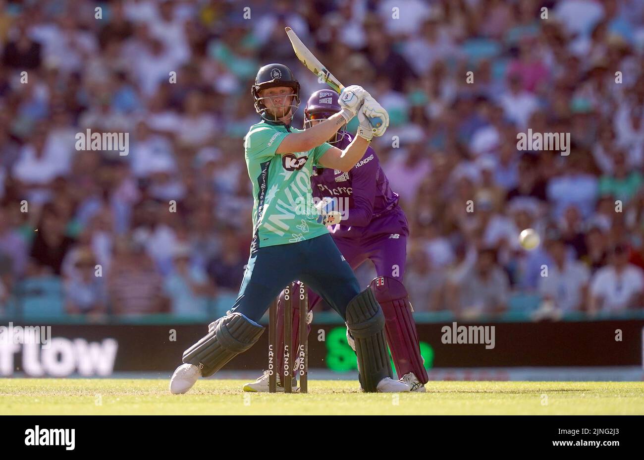 Oval Invincibles Jordan Cox batting during The Hundred match at The Kia ...