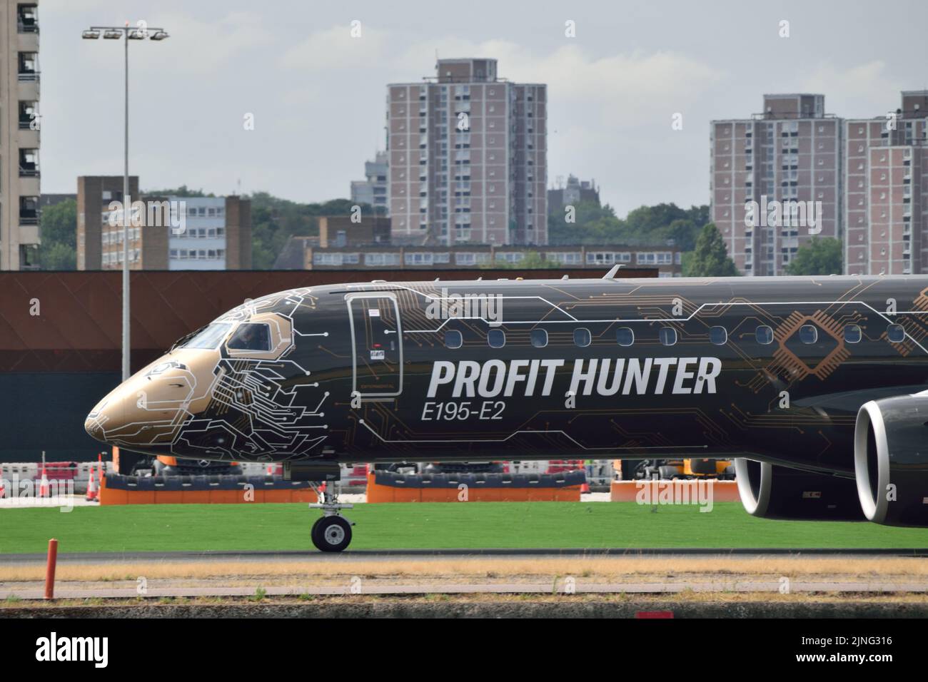 Paying a 'first of type' visit to London City Airport was Embraer E195 ...