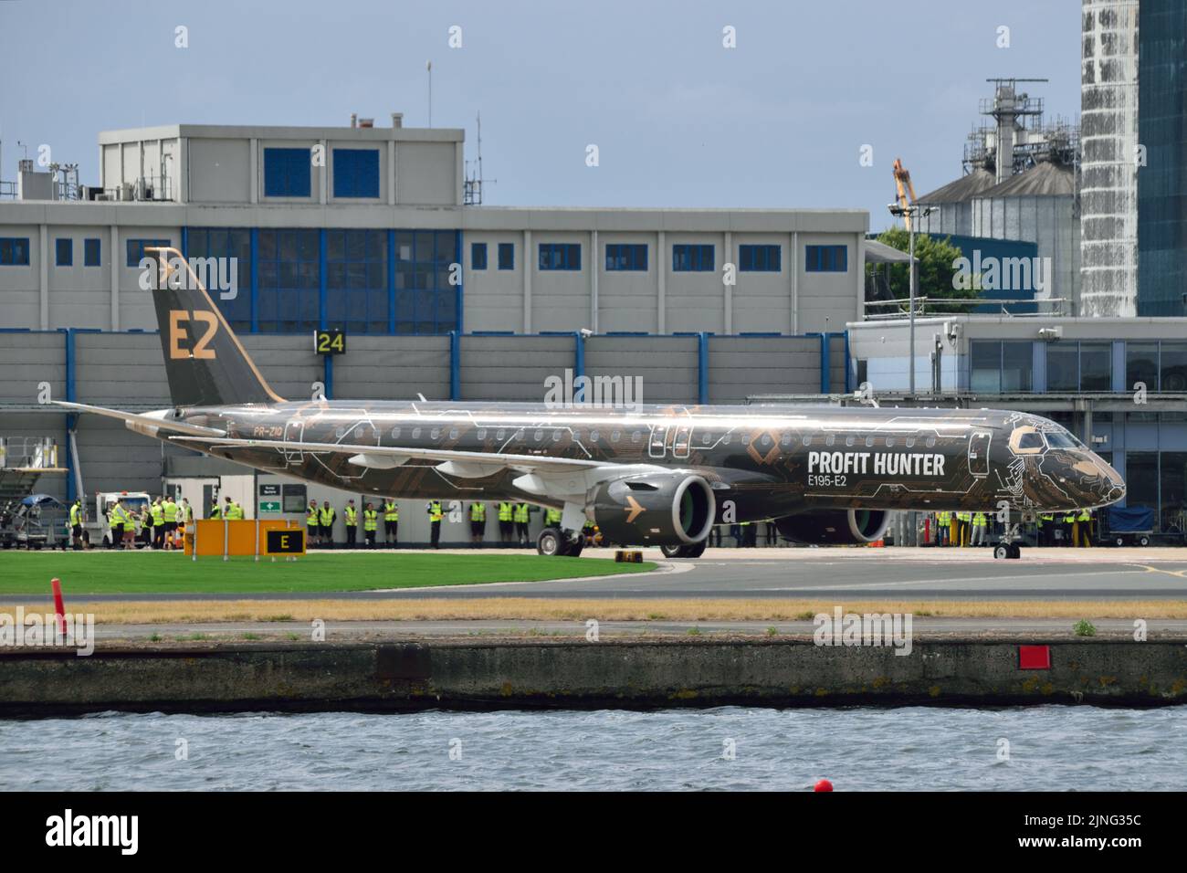 Paying a 'first of type' visit to London City Airport was Embraer E195 ...