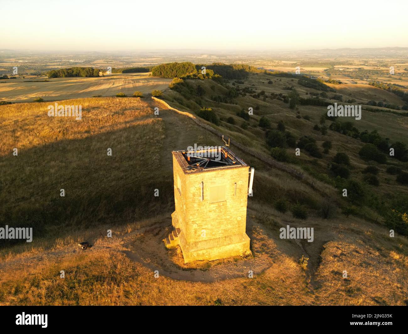 Parsons Folly Tower up the Way. Kemerton Camp Iron Age hill fort ...