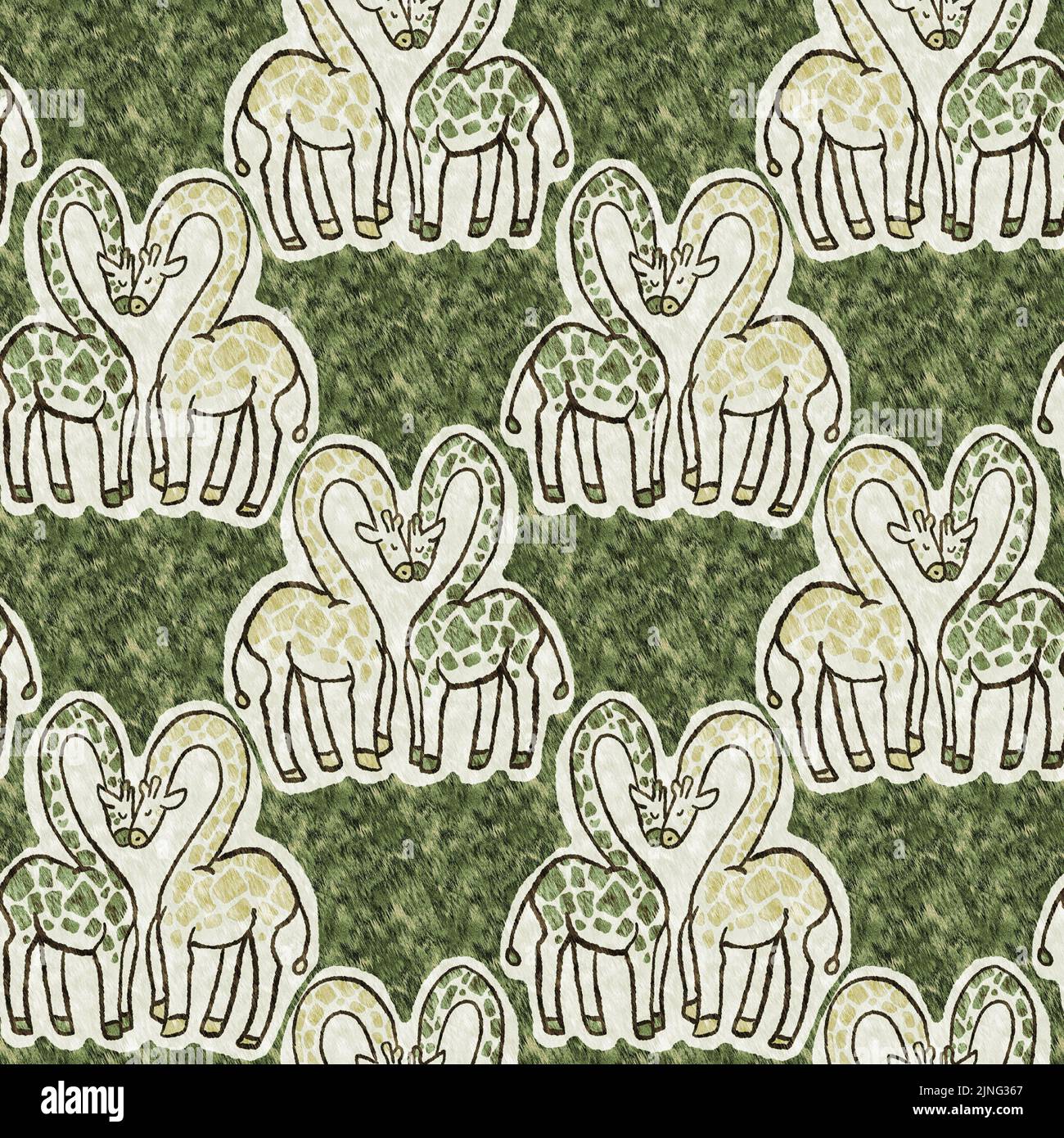 Cute safari wild giraffe animal pattern for babies room decor. Seamless ...