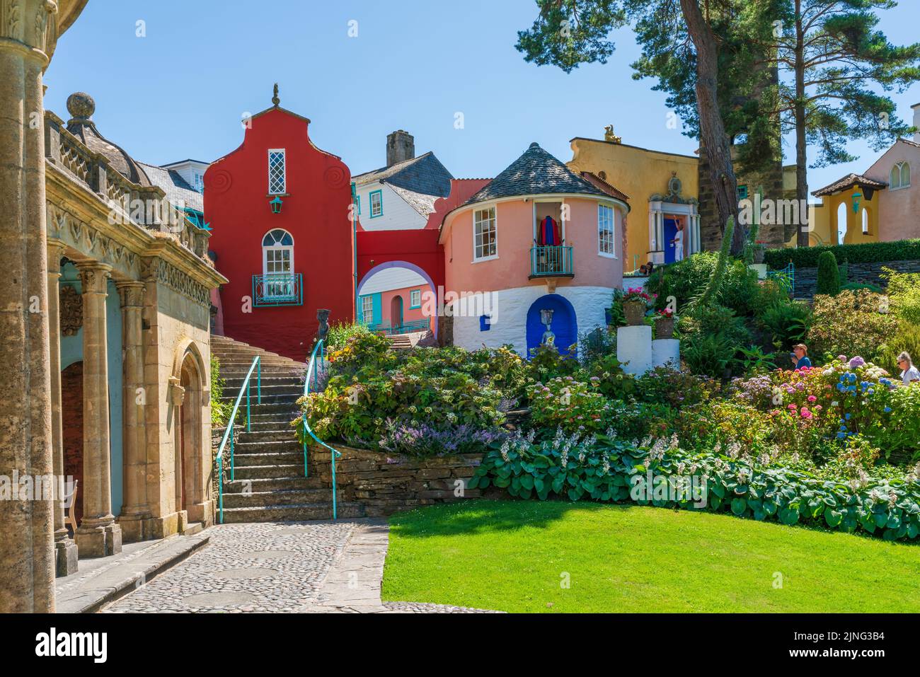 PORTMEIRION, WALES, UK - JULY 07, 2022: Portmeirion is a tourist ...