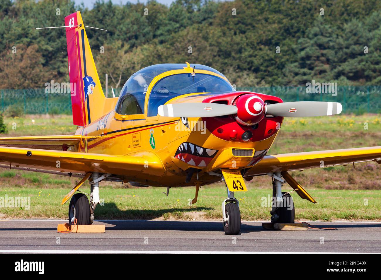 Keline Brogel, Belgium - September 12, 2012: Military trainer plane at ...