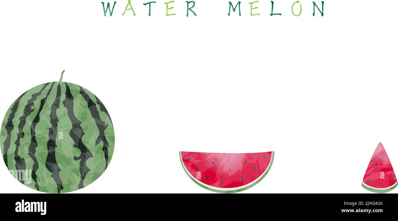 Watermelon: whole, large cut size, small cut size Stock Vector Image ...