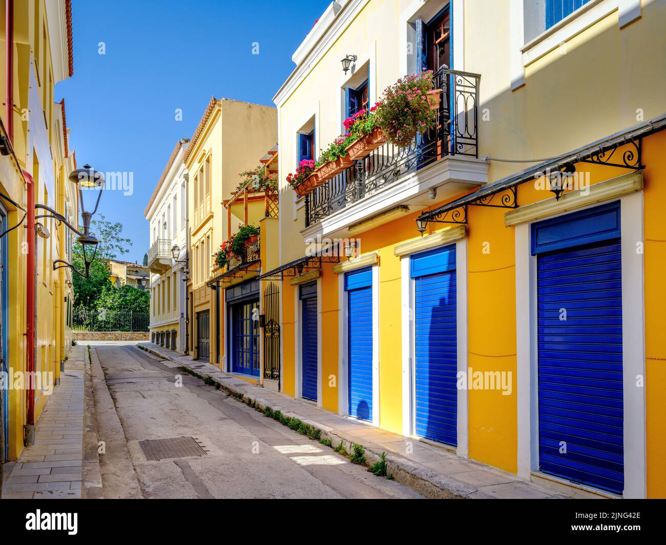 Scenic Streets of old Town, Plaka District, Athens,Greece,Europe Stock ...