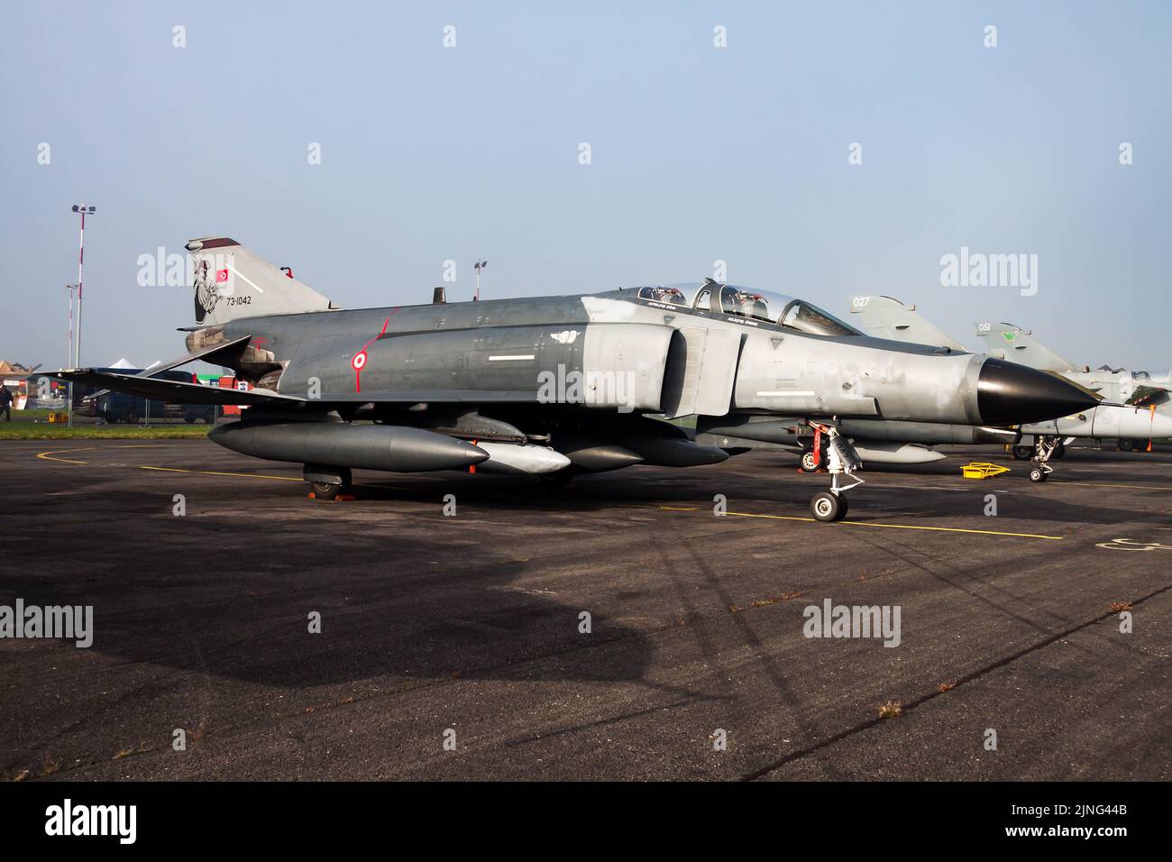 Sliac, Slovakia - August 30, 2014: Military fighter jet plane at air ...