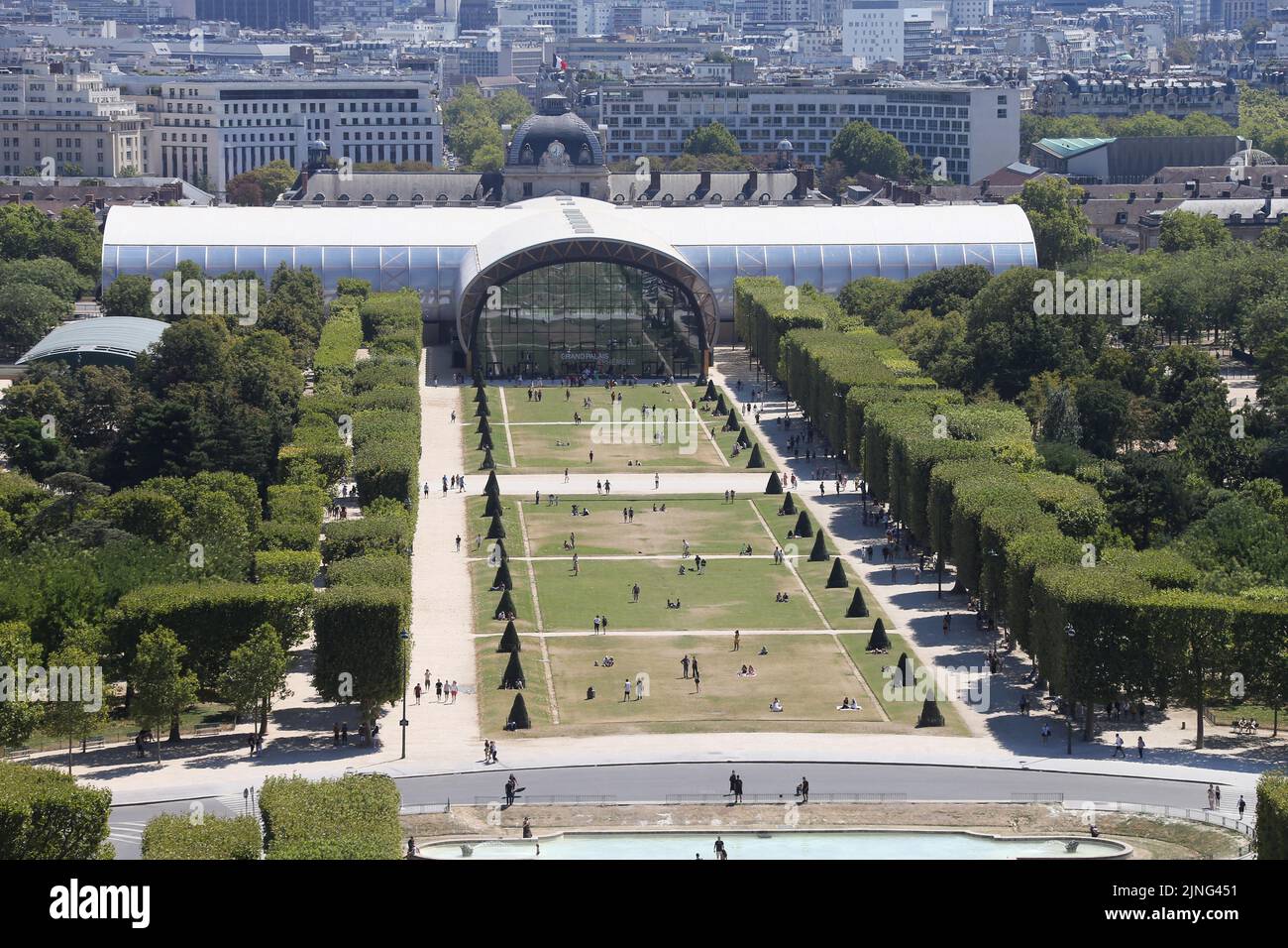 General View of famous Parisian monuments from the top of The Eiffel ...