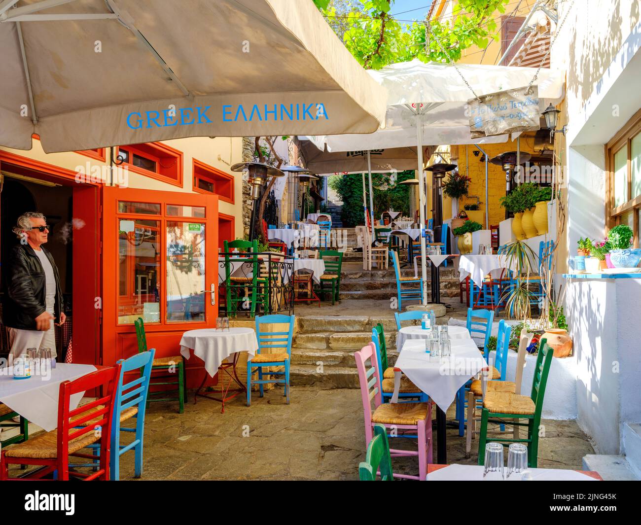 Scenic Streets of old Town, Plaka District, Athens,Greece,Europe Stock ...