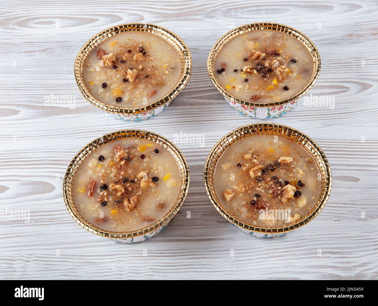 Traditional Turkish dessert called "Aşure" also known as Ashura, Asure ...
