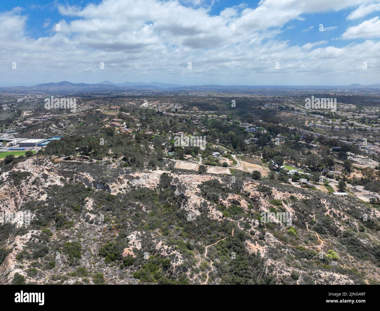 Aerial view of Del Mar town in San Diego County, California, located on ...