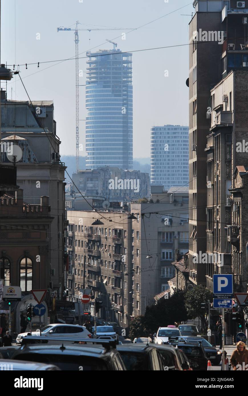 Belgrade and Balkanska street Stock Photo - Alamy