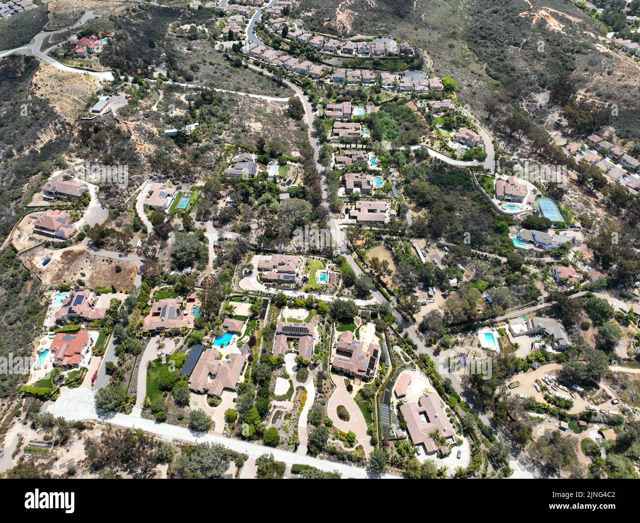 Aerial view of Del Mar town in San Diego County, California, located on ...
