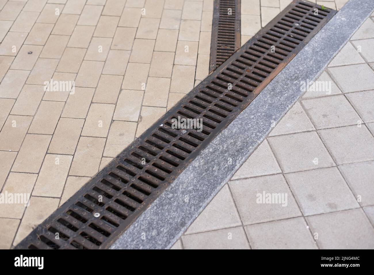 Pavement rocks, stones and cobblestone blocks, construction of path ...