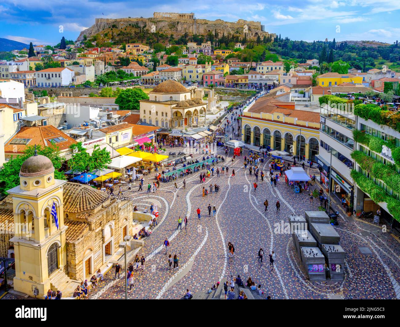Monastiraki Square, Scenic Streets of old Town, Plaka District, Athens ...