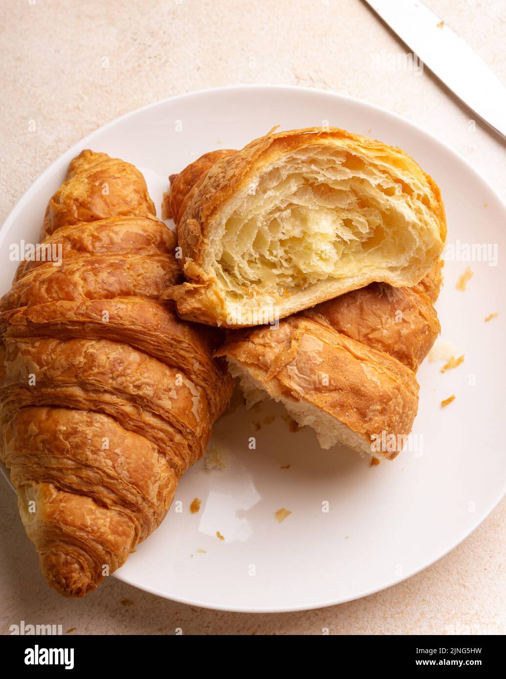 Butter Croissant in various angles and approaches Stock Photo - Alamy