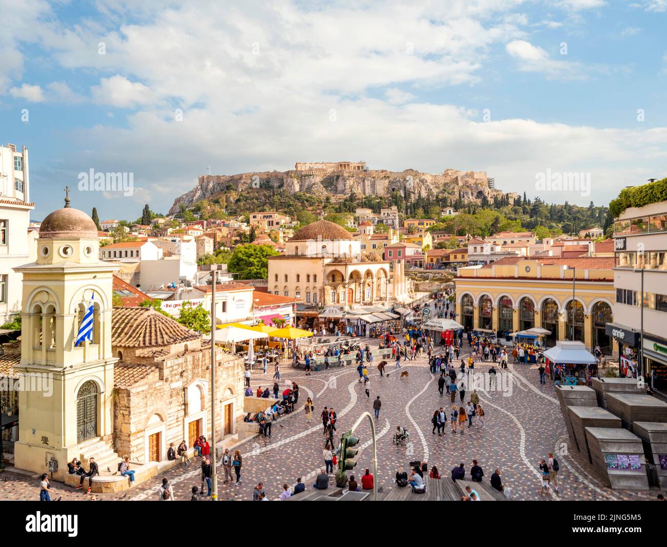 Monastiraki Square, Scenic Streets of old Town, Plaka District, Athens ...