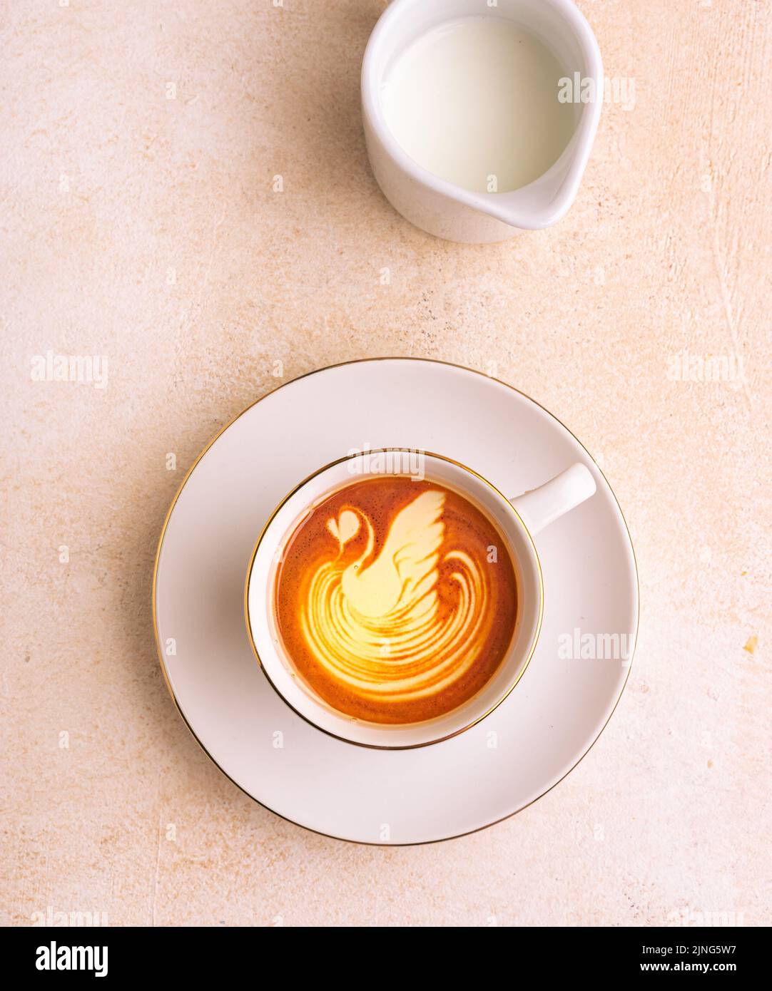 Cup of coffee swan shape hi-res stock photography and images - Alamy