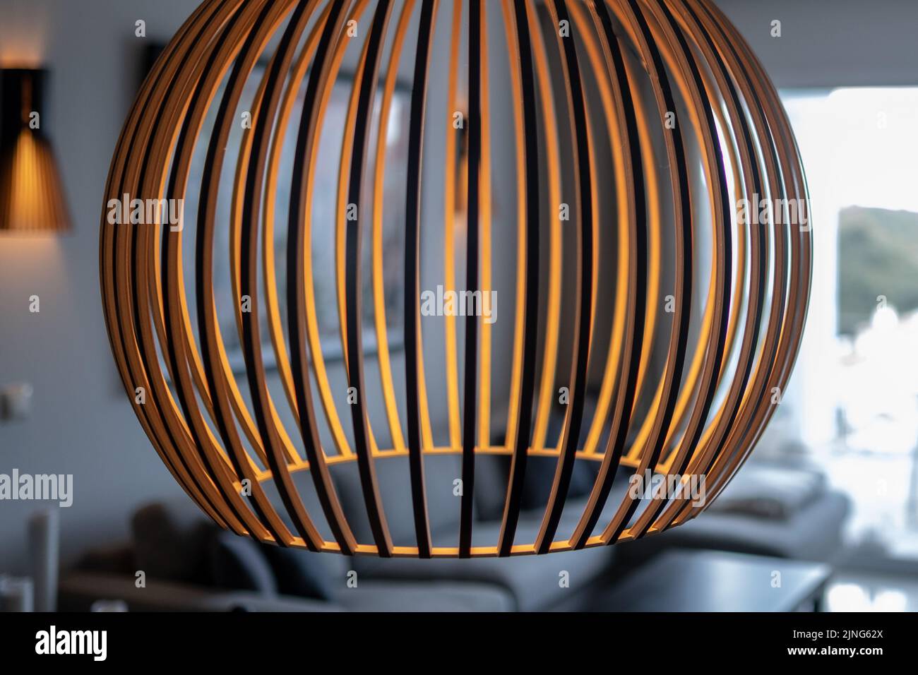 Lamp Home interior decoration in gray and brown tones Stock Photo - Alamy