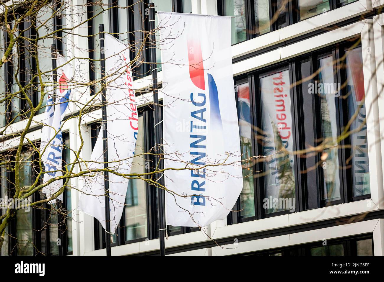 Meal, Deutschland. 04th Feb, 2022. Flags of the Brenntag company in ...
