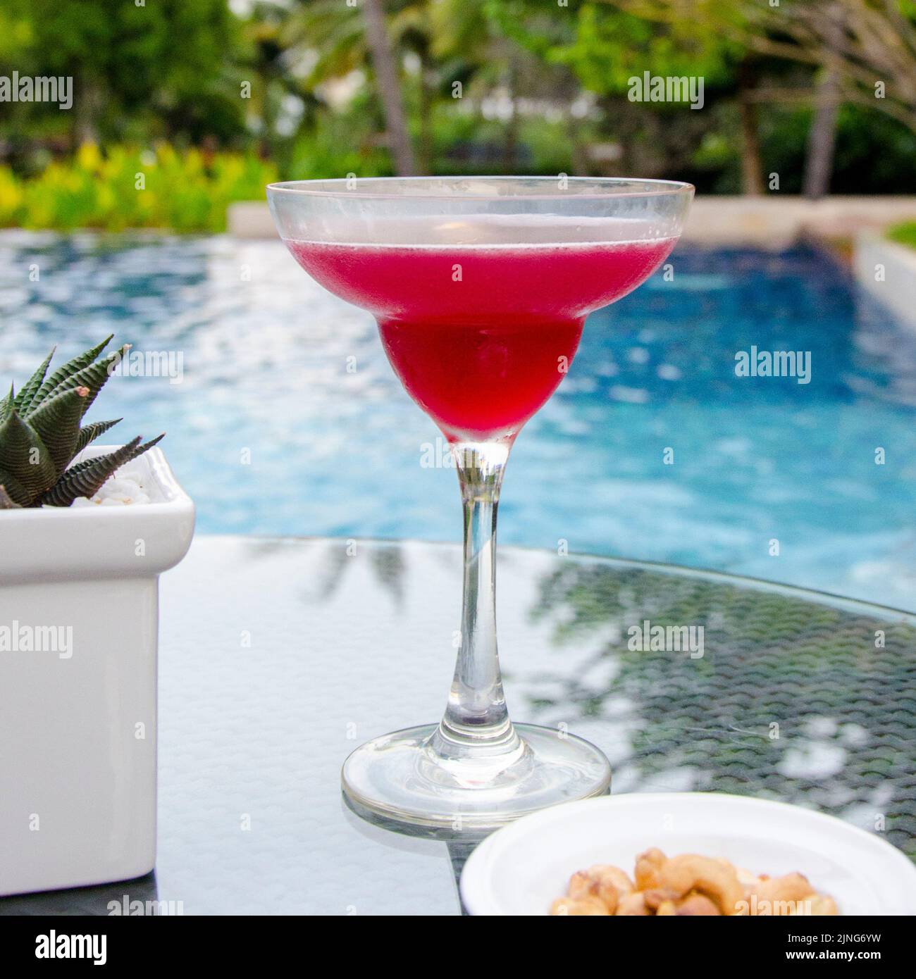 cold strawberry milkshake on a serving tray Stock Photo - Alamy