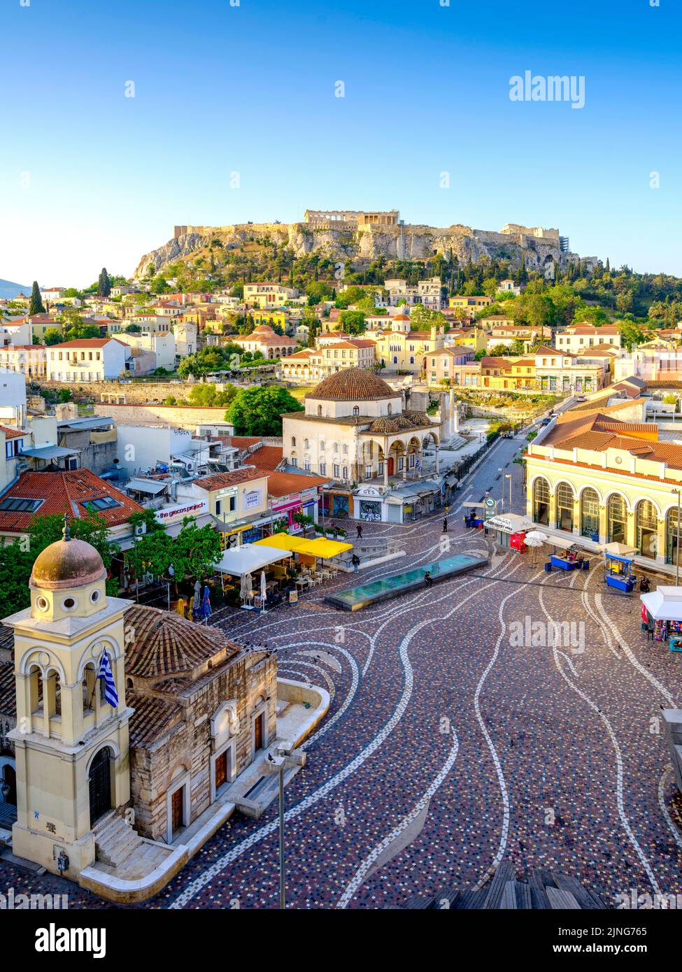 Monastiraki Square, Scenic Streets of old Town, Plaka District, Athens ...