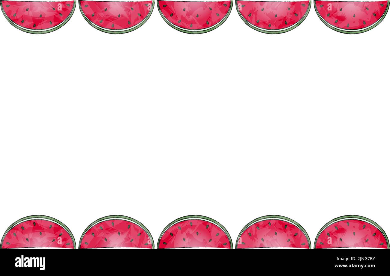 Watermelon: frame, transparent watercolor style Stock Vector Image ...