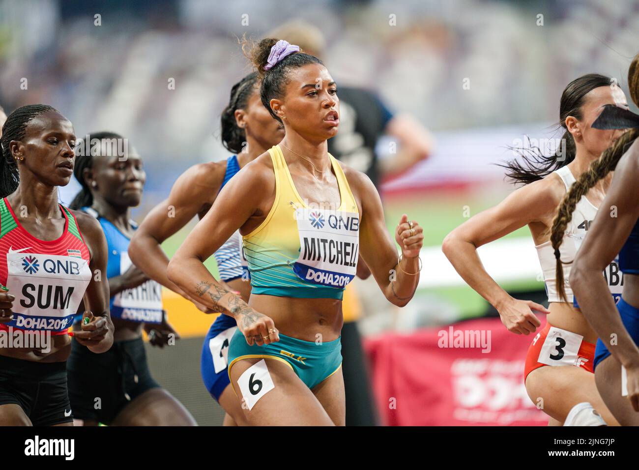 Morgan Mitchell participating in the 800 meters at the Doha 2019 World Championships Stock Photo ...