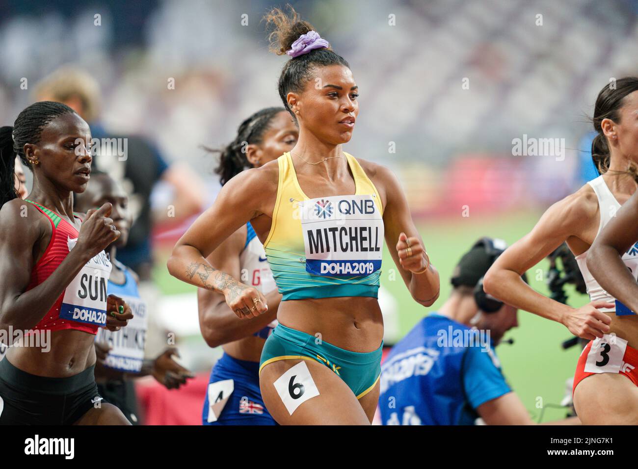Morgan Mitchell participating in the 800 meters at the Doha 2019 World Championships Stock Photo ...
