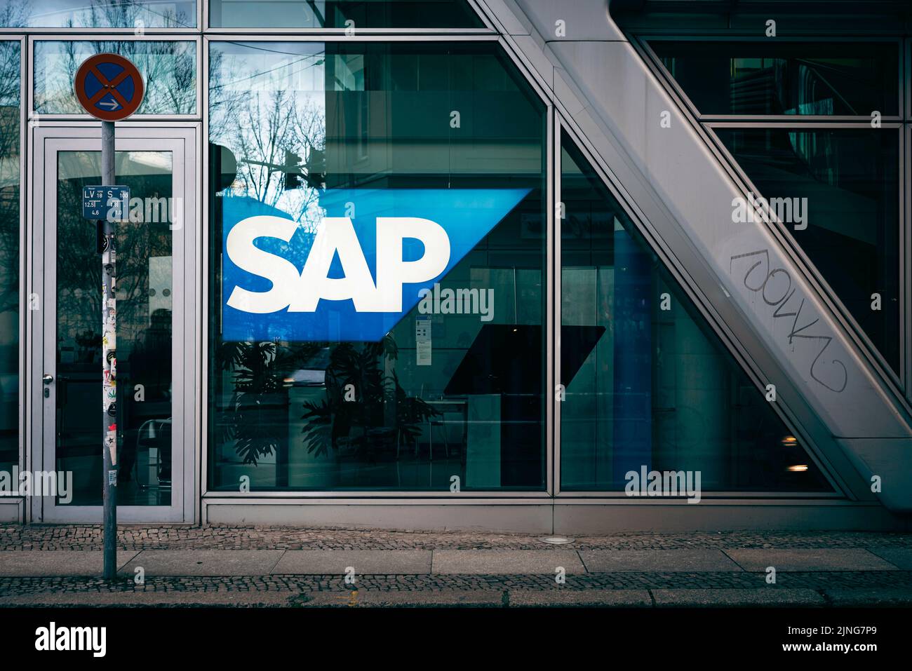 Berlin, Deutschland. 02nd Feb, 2022. The SAP logo in Berlin. 02/02/2022 ...