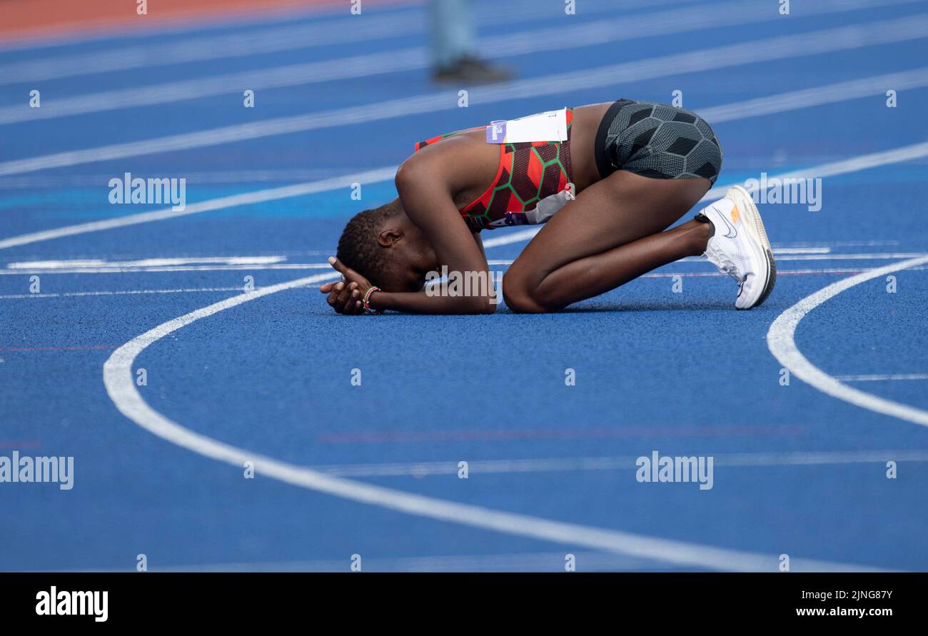 Emily Wamusyi Ngll of Kenya competing in the women’s 10,000m walk final ...