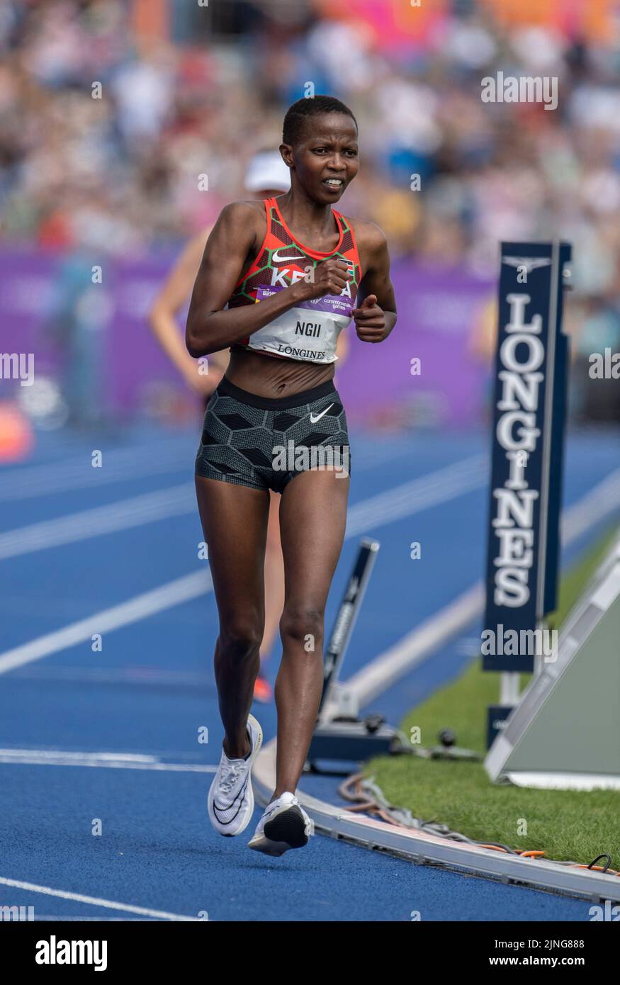 Emily Wamusyi Ngll of Kenya competing in the women’s 10,000m walk final ...