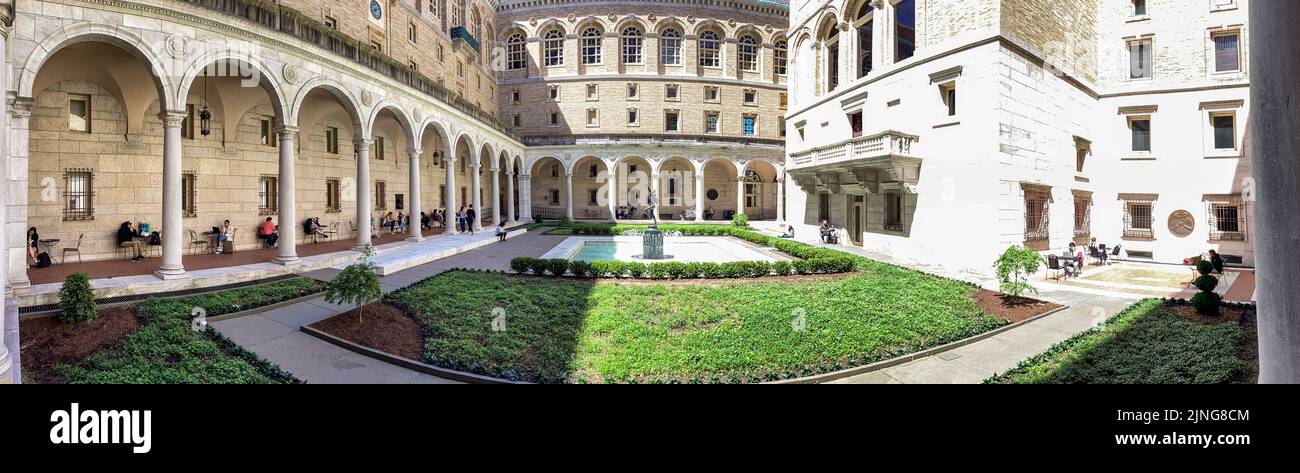 The Boston Public Library and the courtyard of the McKim Courtyard of ...
