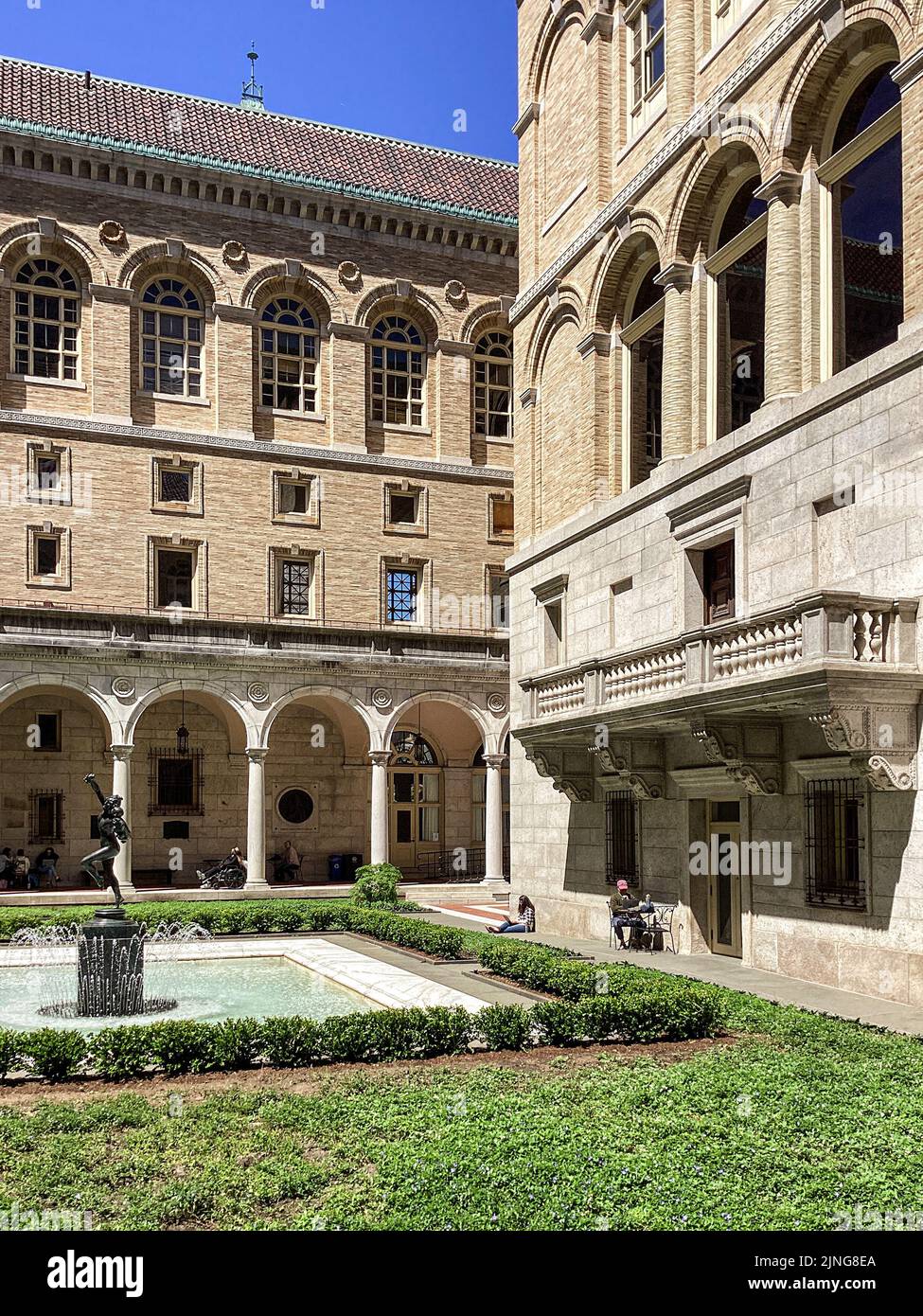 The Boston Public Library and the courtyard of the McKim Courtyard of ...