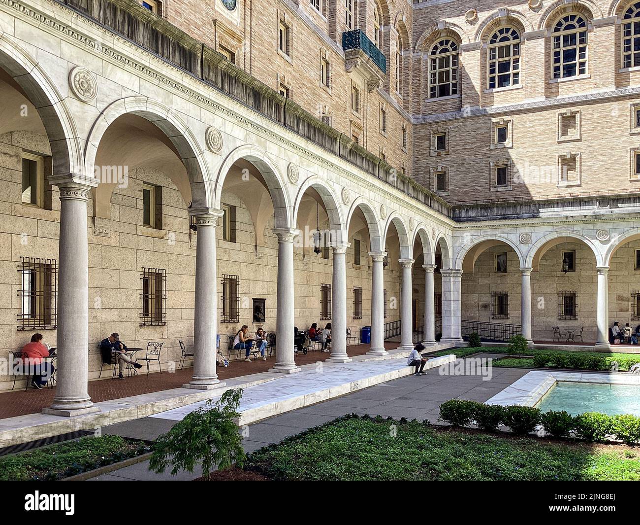 The Boston Public Library and the courtyard of the McKim Courtyard of ...