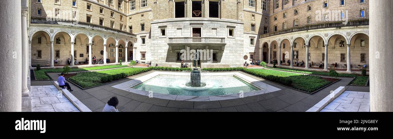 The Boston Public Library and the courtyard of the McKim Courtyard of ...