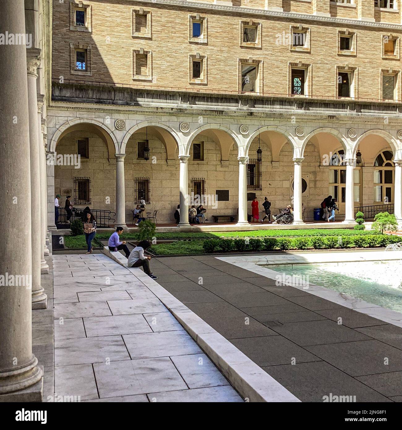The Boston Public Library and the courtyard of the McKim Courtyard of ...