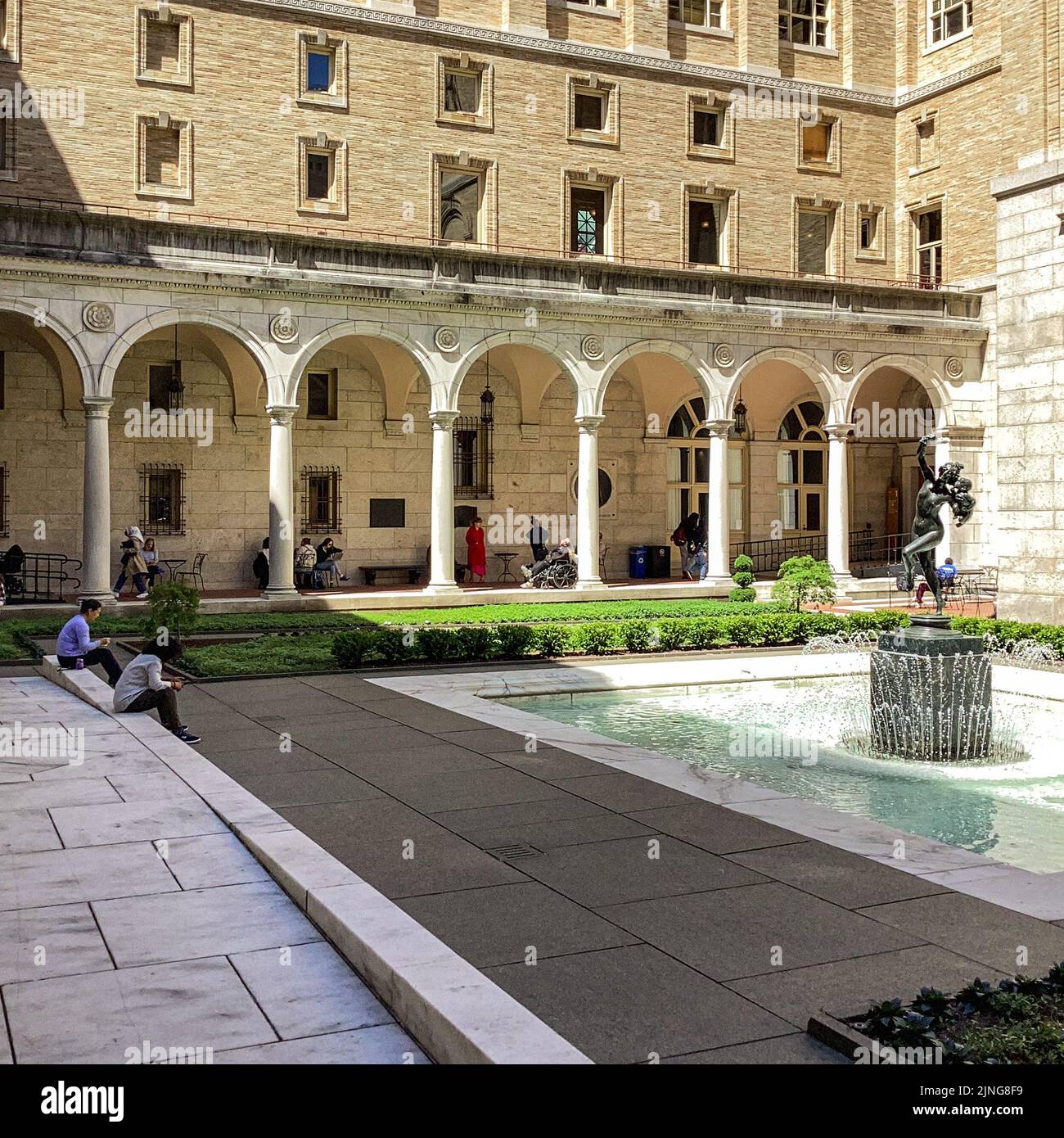 The Boston Public Library and the courtyard of the McKim Courtyard of ...