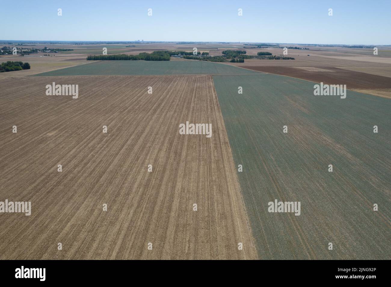 Dry agricultural fields. Illustration of the drought affecting France ...