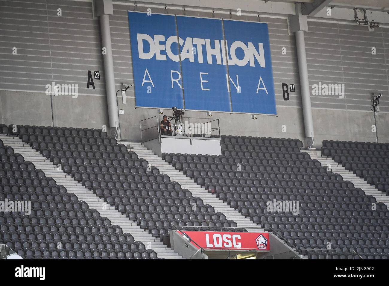 Illustration "Decathlon Arena" during the French championship Ligue 1 ...