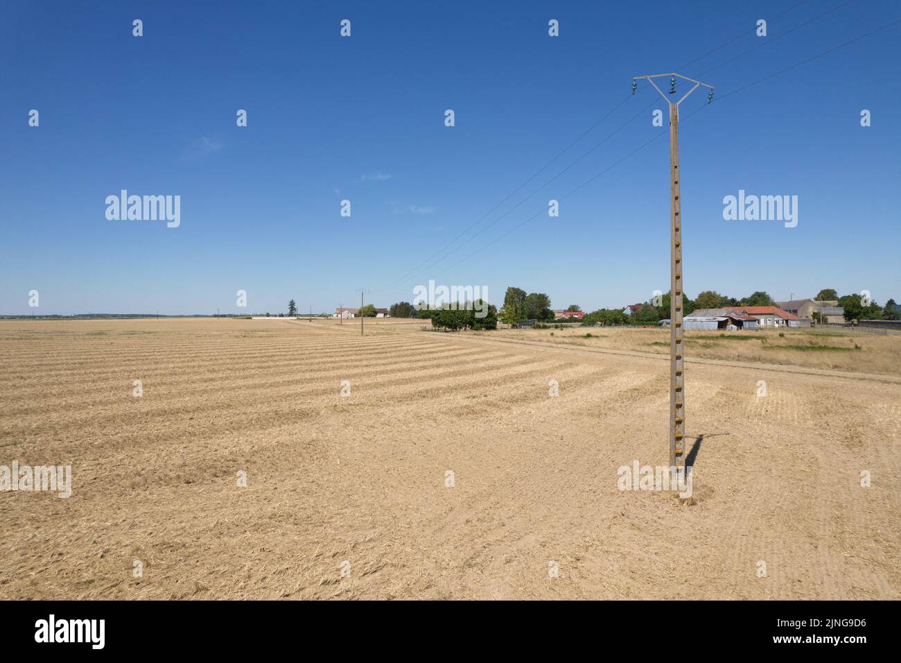 Dry agricultural fields. Illustration of the drought affecting France ...