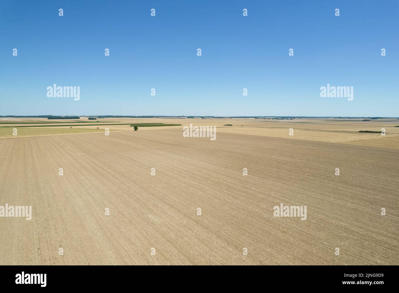 Dry agricultural fields. Illustration of the drought affecting France ...