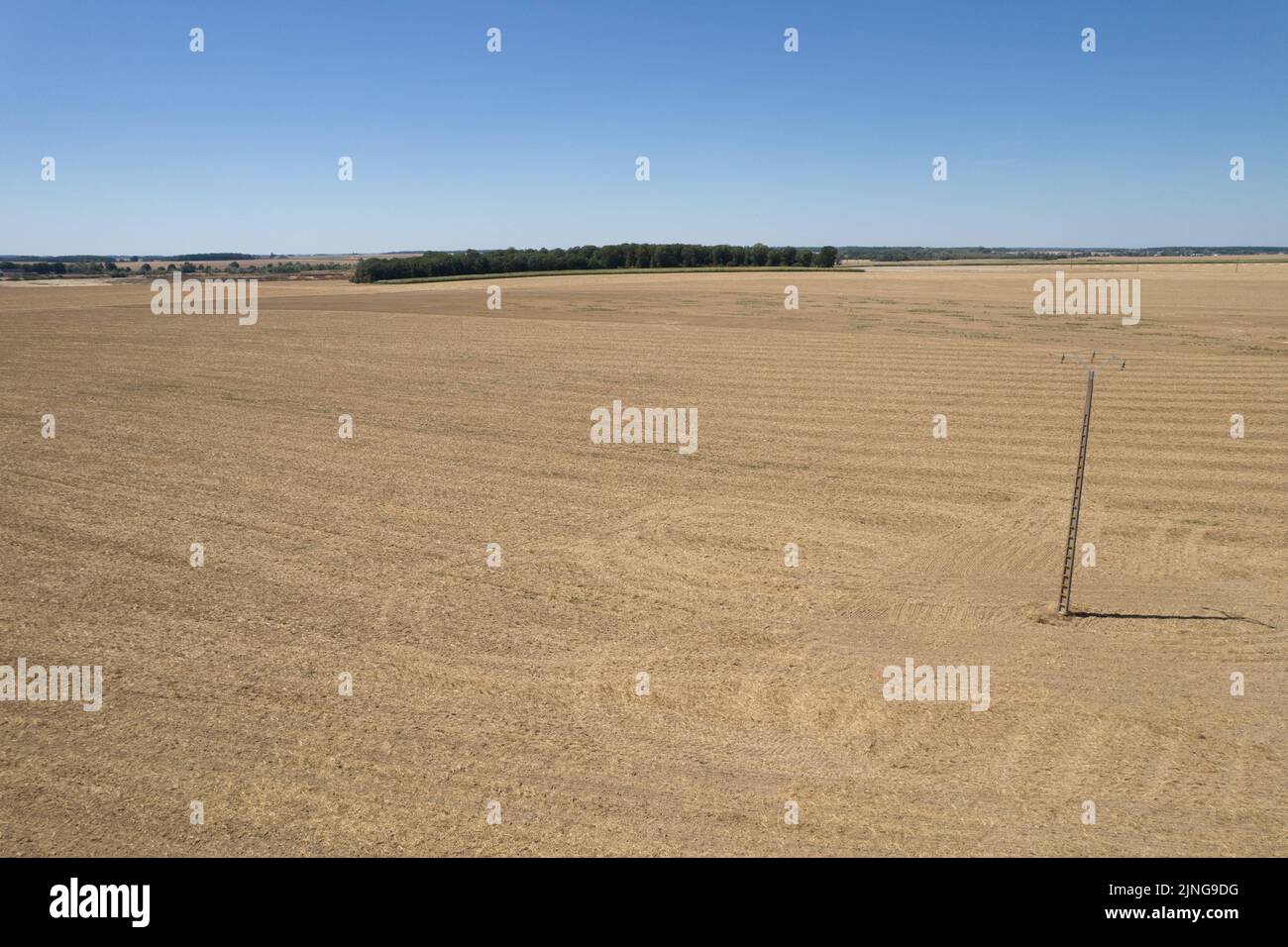 Dry agricultural fields. Illustration of the drought affecting France ...