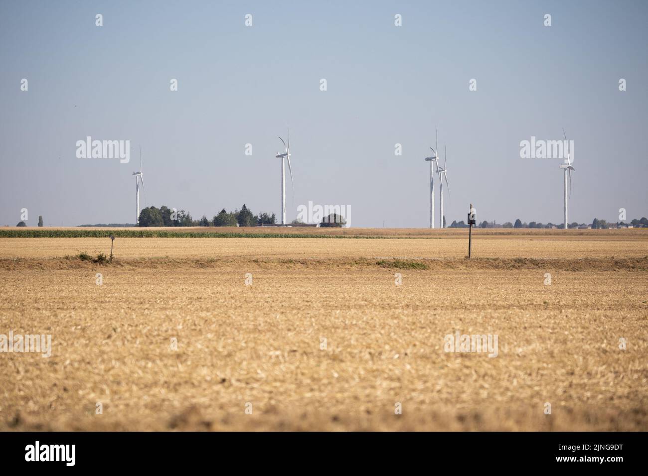 Dry agricultural fields. Illustration of the drought affecting France ...