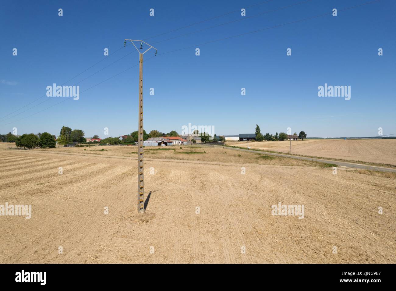 Dry agricultural fields. Illustration of the drought affecting France ...